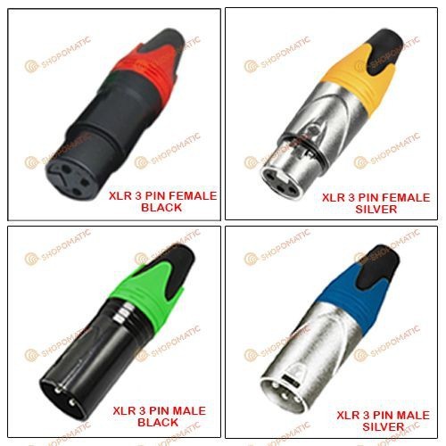 🟧 XLR 3 Pin Male & Female Speaker Terminal Audio Connector High Quality ...