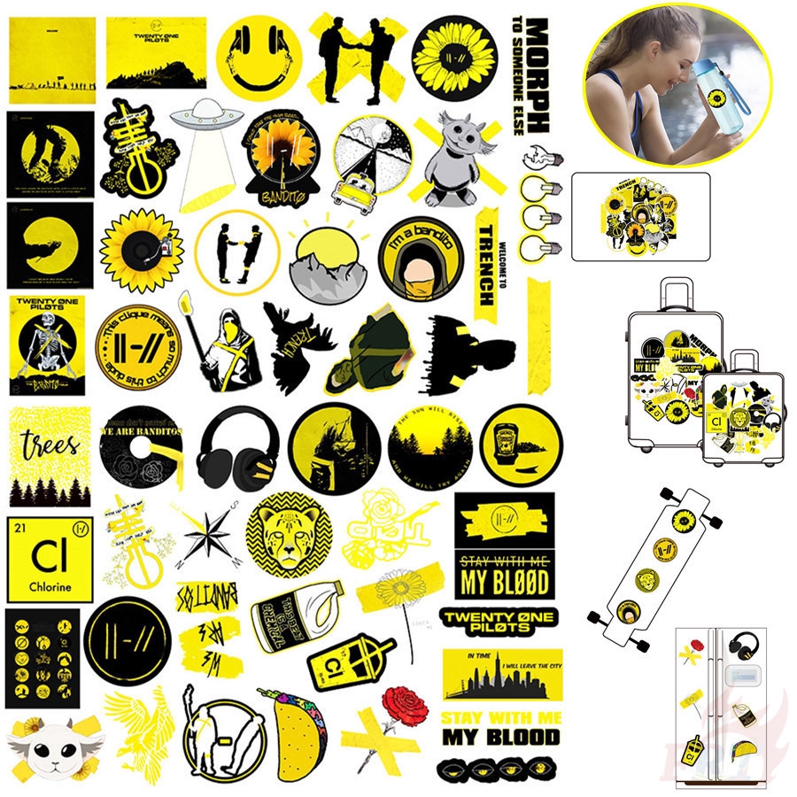 Twenty One Pilots - USA Rock Band Stickers 50Pcs/Set DIY Fashion Decals ...
