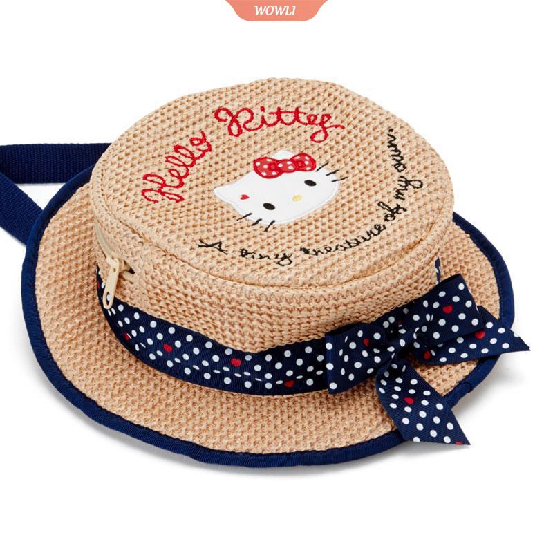 Sanrio Hello Kitty Straw Hat Backpack Cute Cartoon Straw Rattan ...