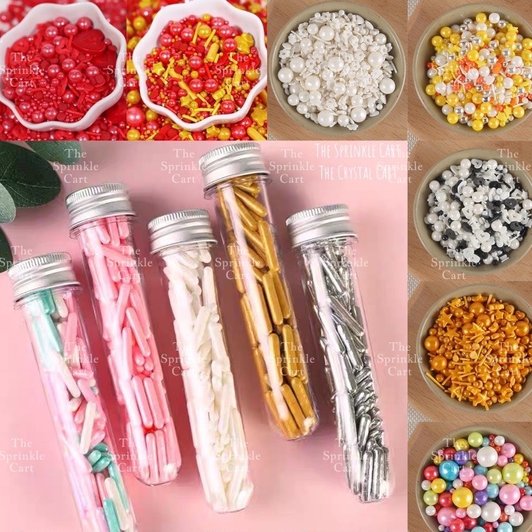 [NEW DESIGNS] Edible Sprinkles Dragees Rods Capsule for Cake Decoration ...
