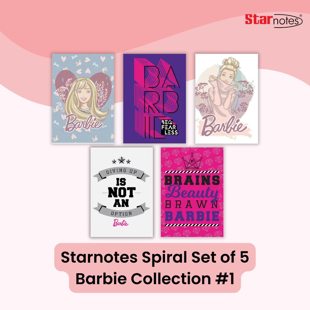 Starnotes Spiral Notebooks Set of 5 Barbie Collection #1 | Shopee ...