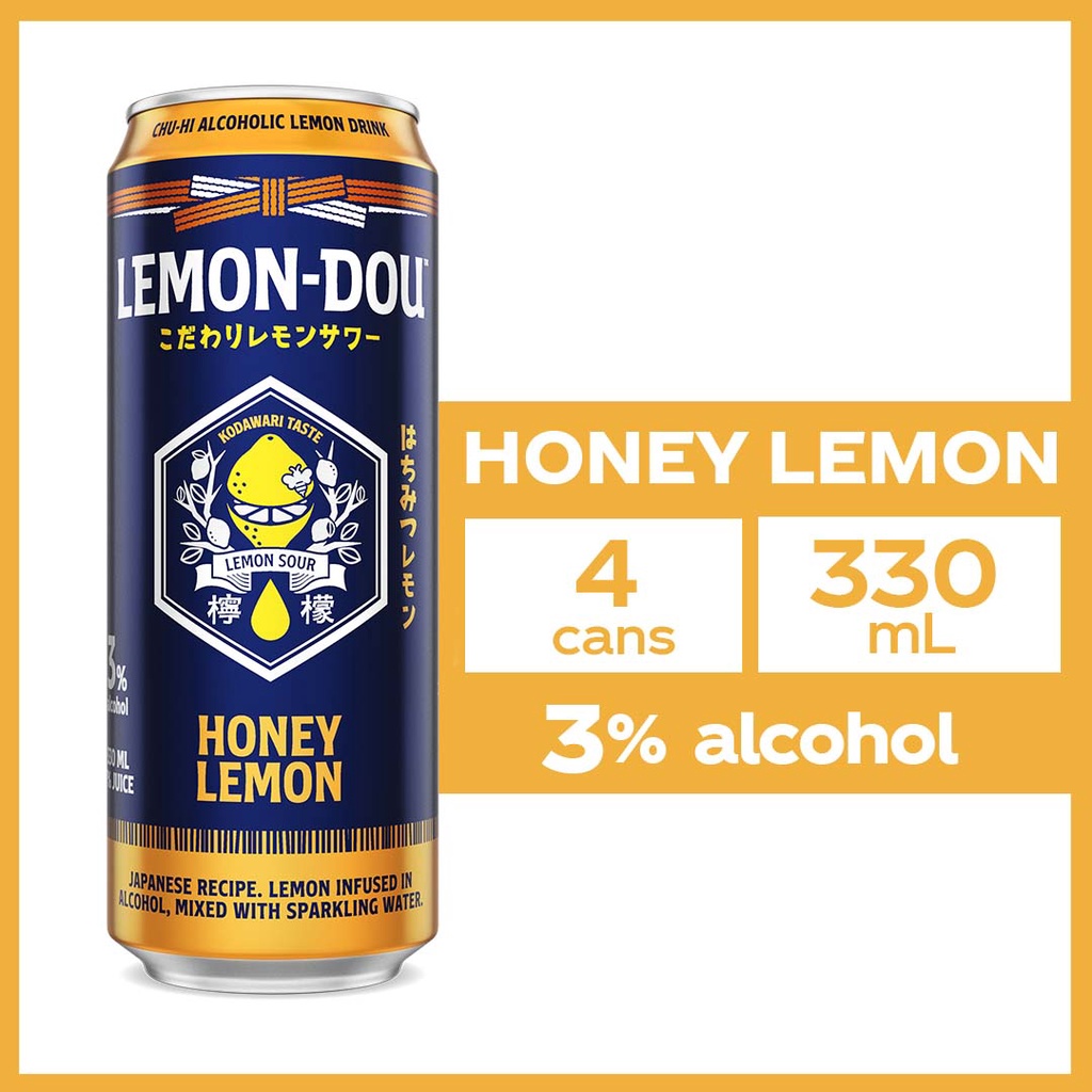 Lemon-Dou Honey Lemon 330ml 3% Alcohol Chu-hi - Pack of 4 | Shopee ...