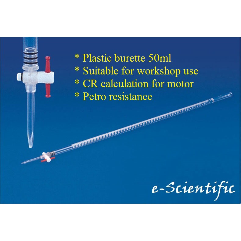 Plastic Burette / Buret plastik, 50ml (Kiraan CR motor) | Shopee ...