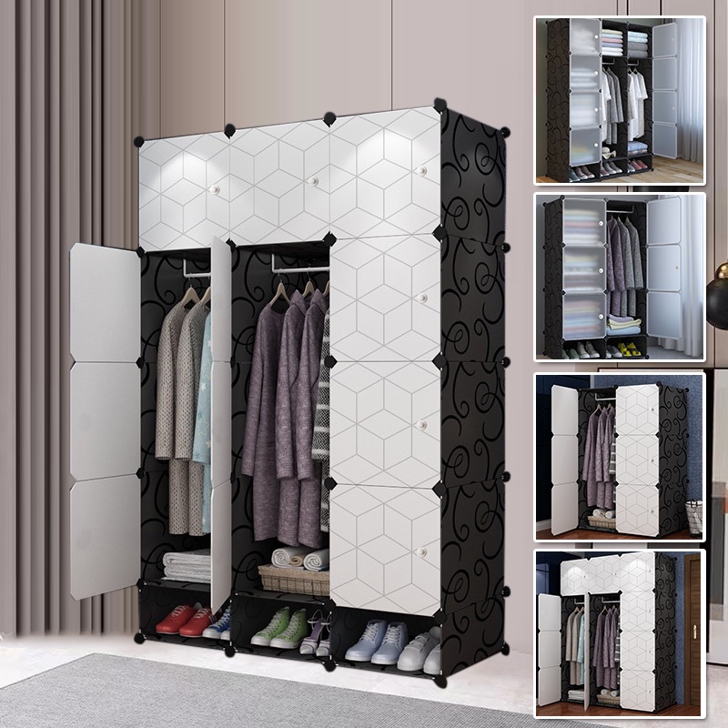 New Design Clothes Cabinet DIY Wardrobe Screwless Stackable Multi ...