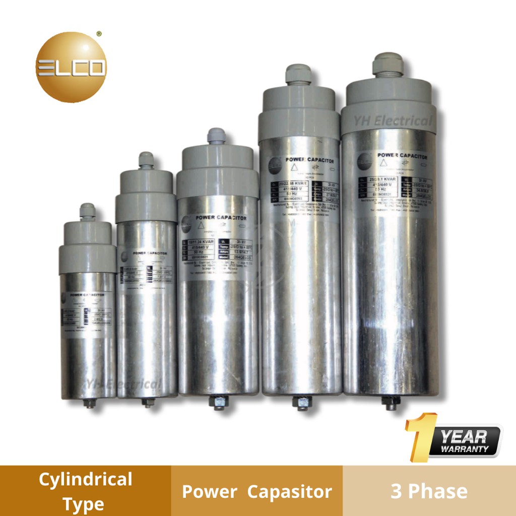 ELCO Capacitor cap bank Cylindrical-Type Power Capacitor with cable (3 ...