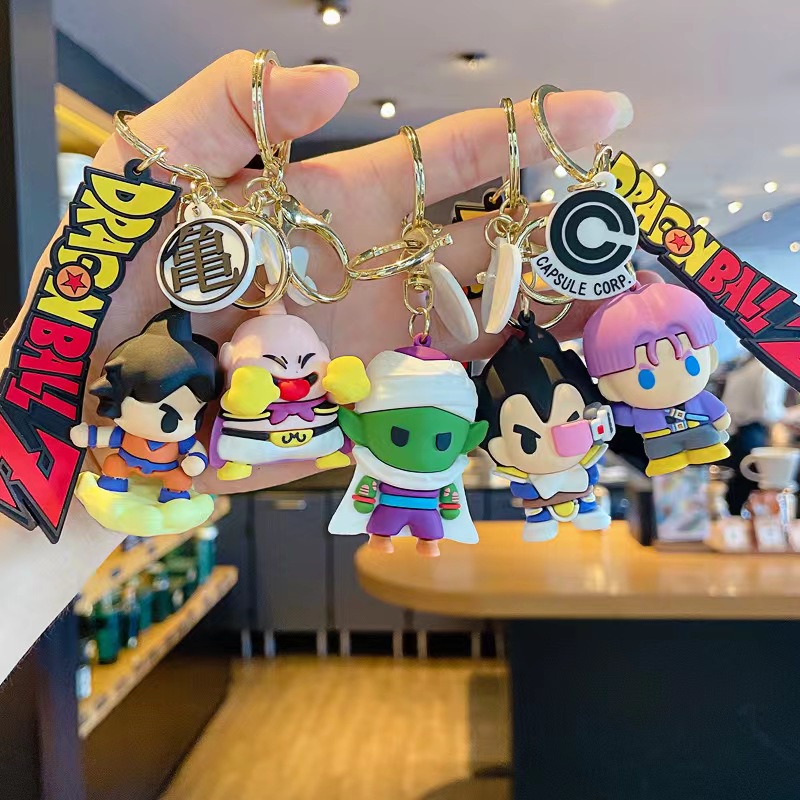 Cartoon Anime Dragon Ball Doll Keychain Demon Buu Vegeta Doll Backpack ...