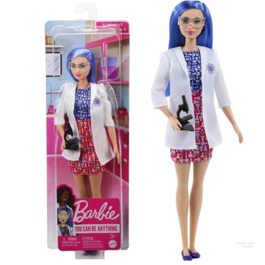 Barbie Mattel Career Scientist Doll Lab Scientist Blue Hair Doll ...