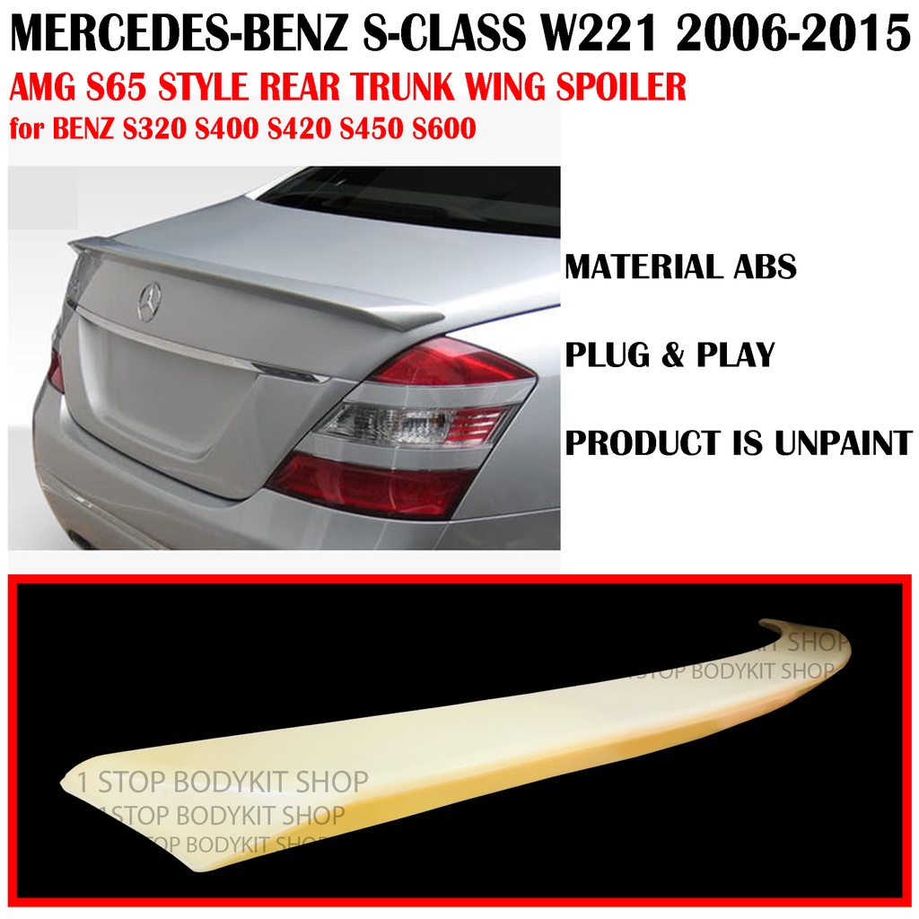 MERCEDES-BENZ S-CLASS W221 2006-2015 AMG S65 STYLE REAR TRUNK WING ...