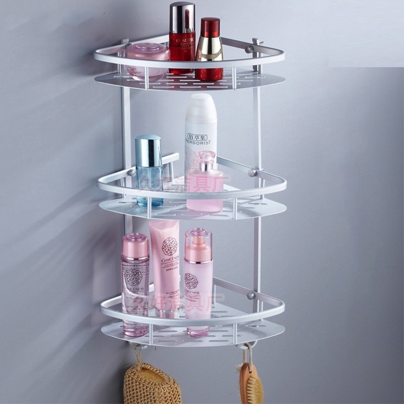 SALE 3 Layer Aluminum Triangular Corner Shelf Soap Shampoo Bathroom ...