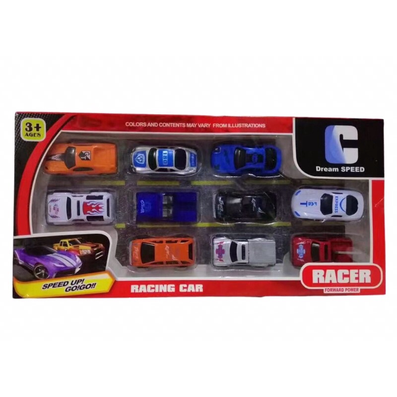 Children's 10 in1 Plastic Small Toy Racing Mini Car Toy | Shopee ...