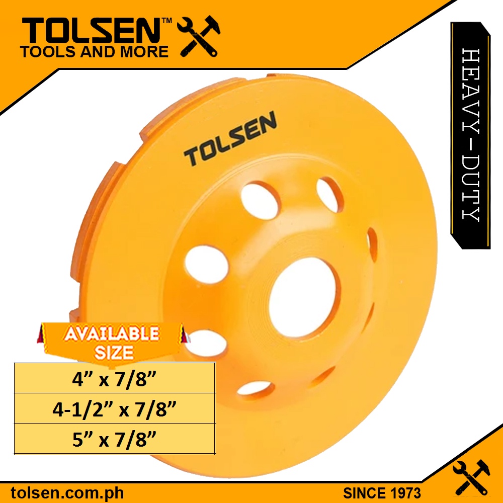 Tolsen Double Row Segmented Turbo Cup Grinding Wheel (4" - 5") | Shopee Philippines