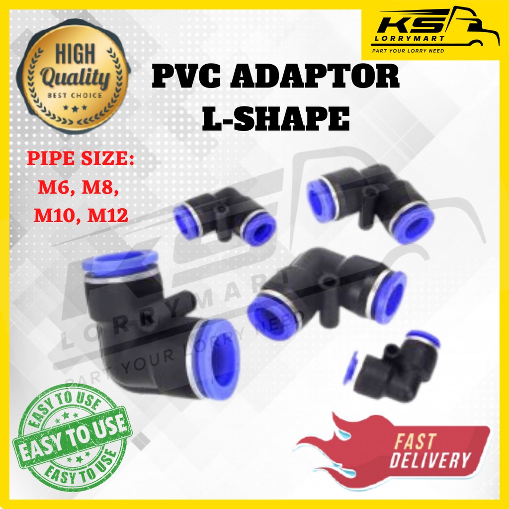 Ks PVC Adapter L SHAPE / Connection Wind PIPE L (M6,M8,M10,M12,M14.3/8 ...