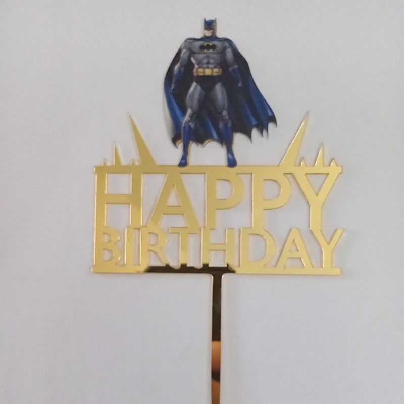 Cake Topper-Happy Birthday Batman (Acrylic) | Shopee Philippines