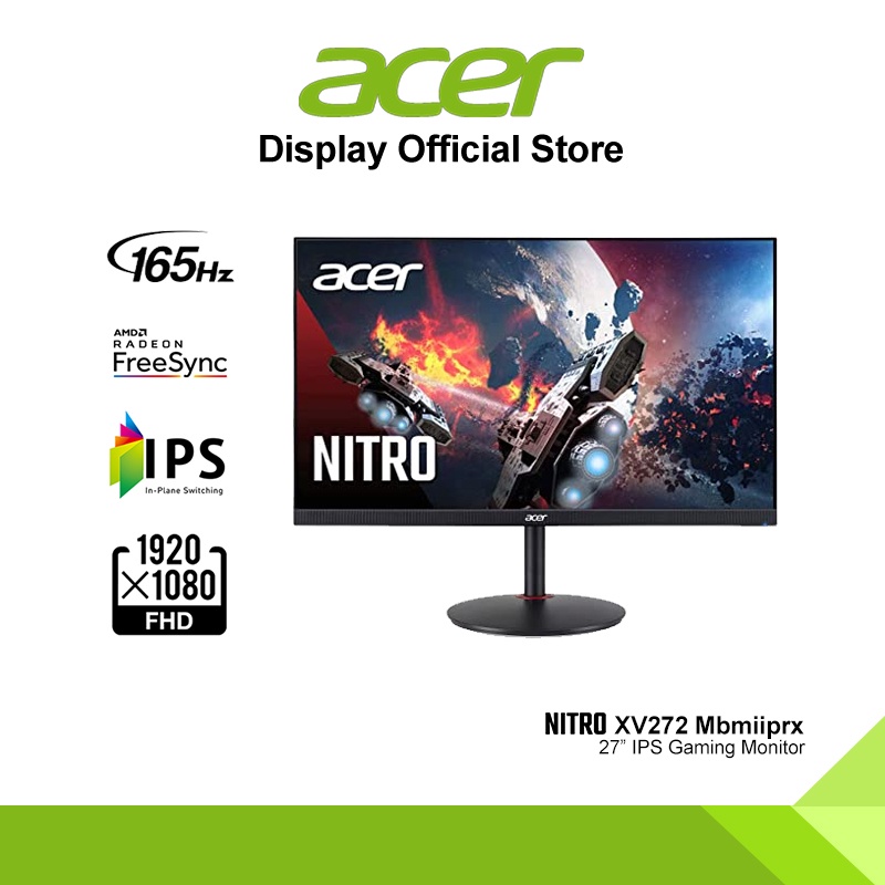 Acer Nitro 27” IPS Gaming Monitor XV272 Mbmiiprx (DP/HDMI, 165Hz, IPS ...