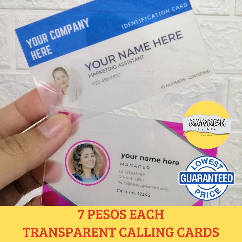 7pesos Transparent Business Calling Cards comes with FREE CASE | Shopee ...