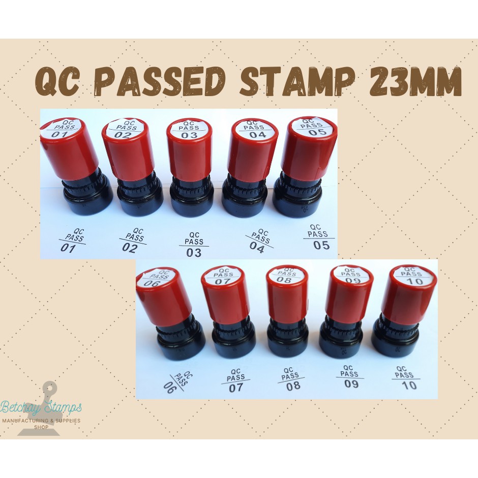 Betchay Stamp QC PASSED STAMPS! IN 23MM, 17MM AND 12MM | Shopee Philippines