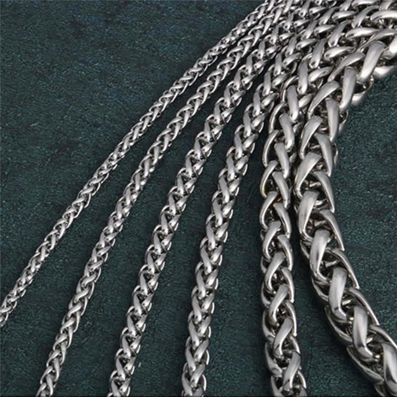 SS 3/4/5/6/8/10mm Stainless Steel Braided Chain Necklaces Hiphop Style ...
