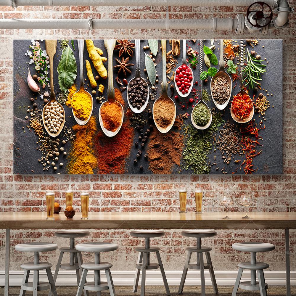 Food Painting Modern Spices Poster Canvas Modular Picture For Kitchen ...