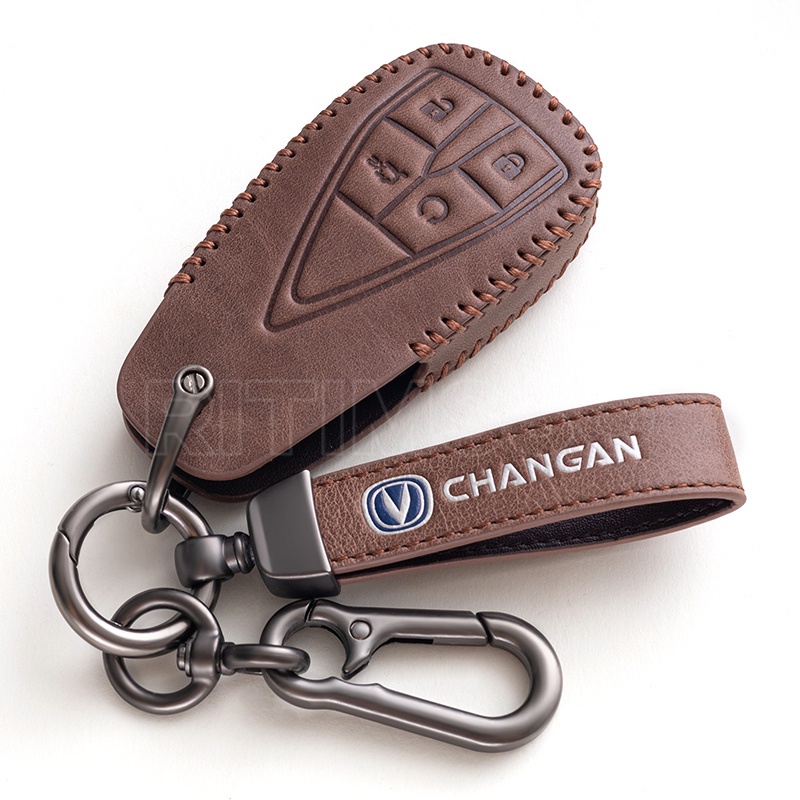 Leather Car Key Remote Fob Cover Shell Protection for Changan CS35 PLUS ...