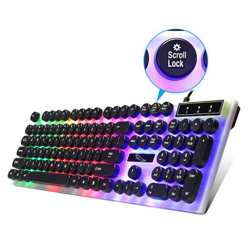 TX30 USB Backlight Punk Round Keycap Mechanical Keyboard 104 Key ...