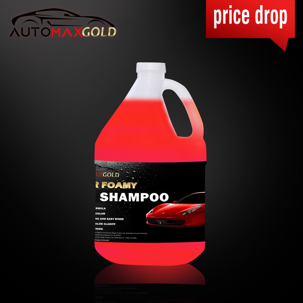Automax Gold SUPER FOAMY Car Shampoo with wax (Wash and Wax Formula ...