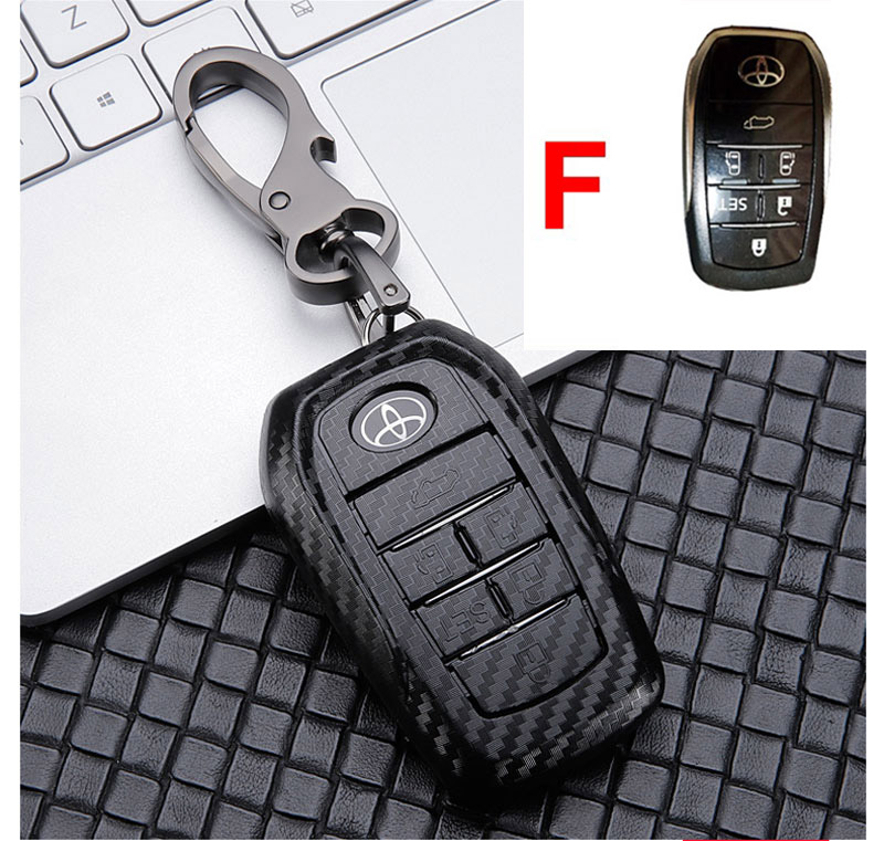 Carbon Fiber ABS Matte Car Key Case Cover for Toyota Hilux Conquest ...