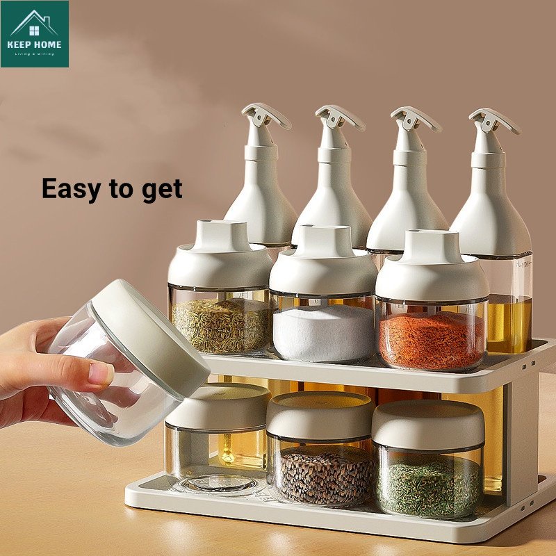 Keep Home 11pcs One Set Seasoning Set Kitchen Food Storage Oil Bottle ...