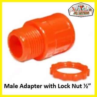 PVC Orange Male Adapter with Lock Nut 1/2" 3/4" 1" Connector For ...