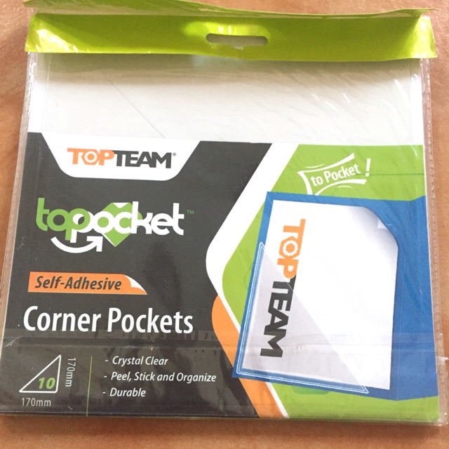 RESTOCK!10pieces self adhesive Clear corner pockets for filing cabinet ...