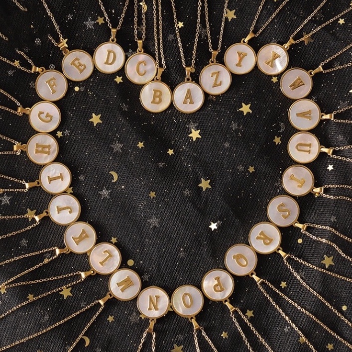 High Quality Letter Personalize Stainless Steel Pendant Necklace Sea ...