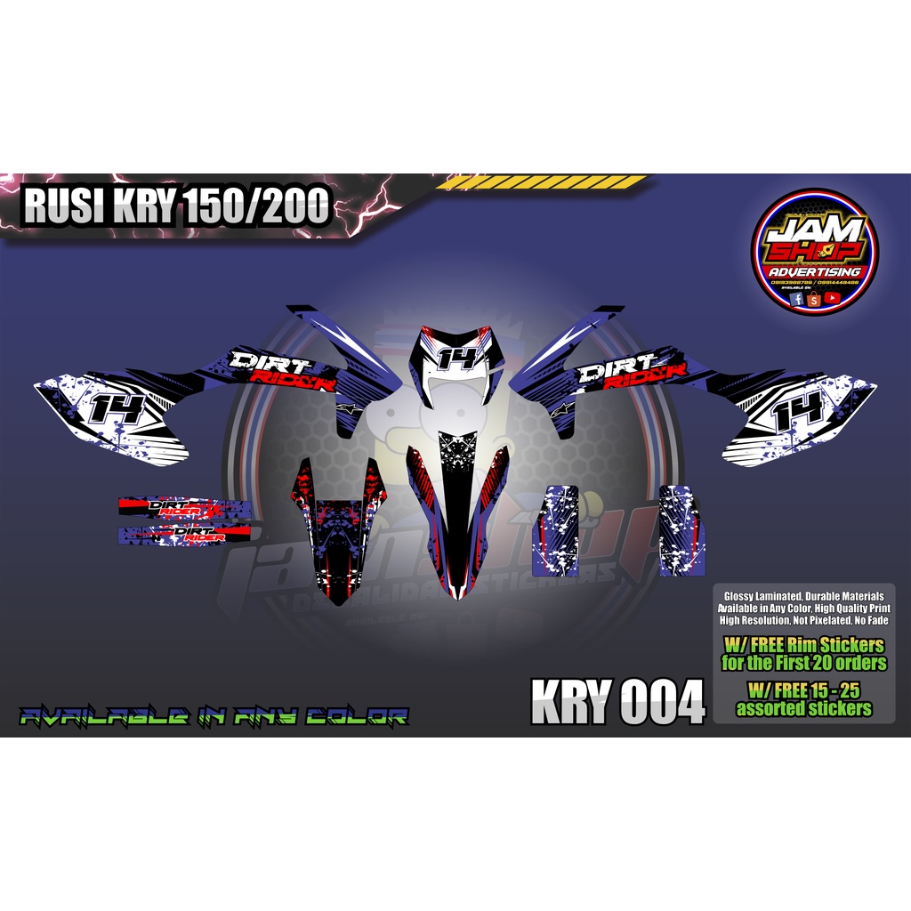 RUSI KRY 150/200 Full Decals w/ FREE RIM DECALS Batch 1 | Shopee ...