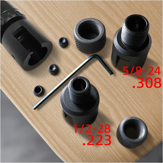 Ruger 10/22 threaded tube adapter Muzzle Brake Adapter 1/2-28 5/8-24 ...