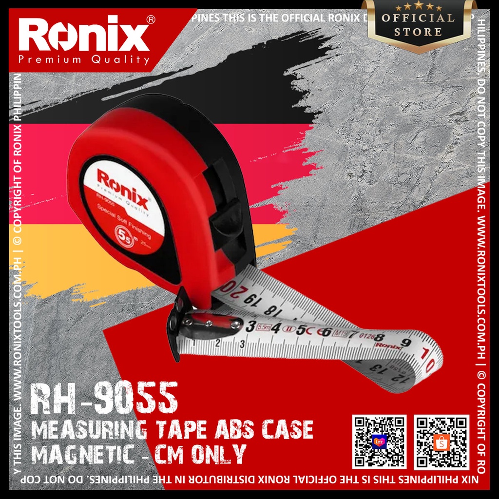 Ronix RH-9055 Premium Quality Germany PVC Measuring Tape, 5.5M (cm only) Measuring Tape ABS ...