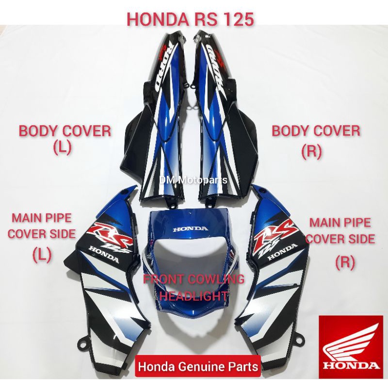 HONDA RS 125 CARB BODY COVER SET/MAINPIPE COVER SET/FRONT COWLING ...