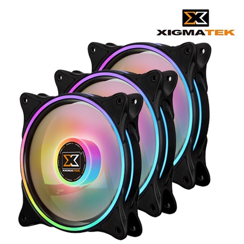 XIGMATEK Galaxy II PRO - 3 x AT120 ARGB Case Fan Package Sync with Mobo ...