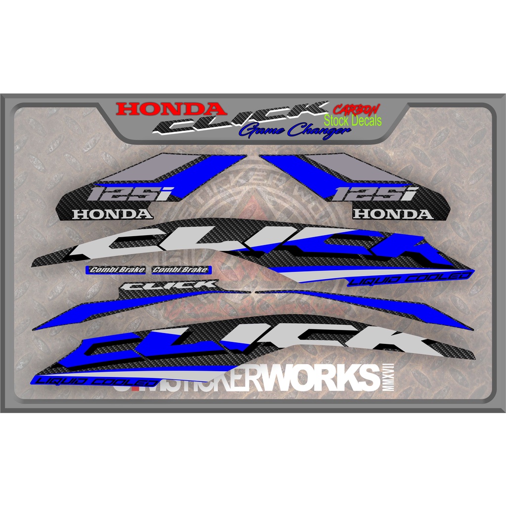 HONDA CLICK 125 GAME CHANGER STOCK DECALS (CARBON FIBER EDITION ...