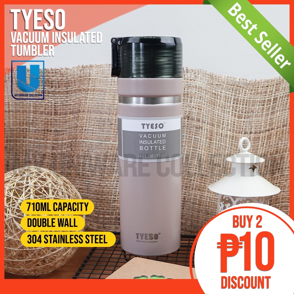 Tyeso Vacuum Insulated Tumbler 710ML Stainless Steel Double Wall Water Bottle With Handle ...