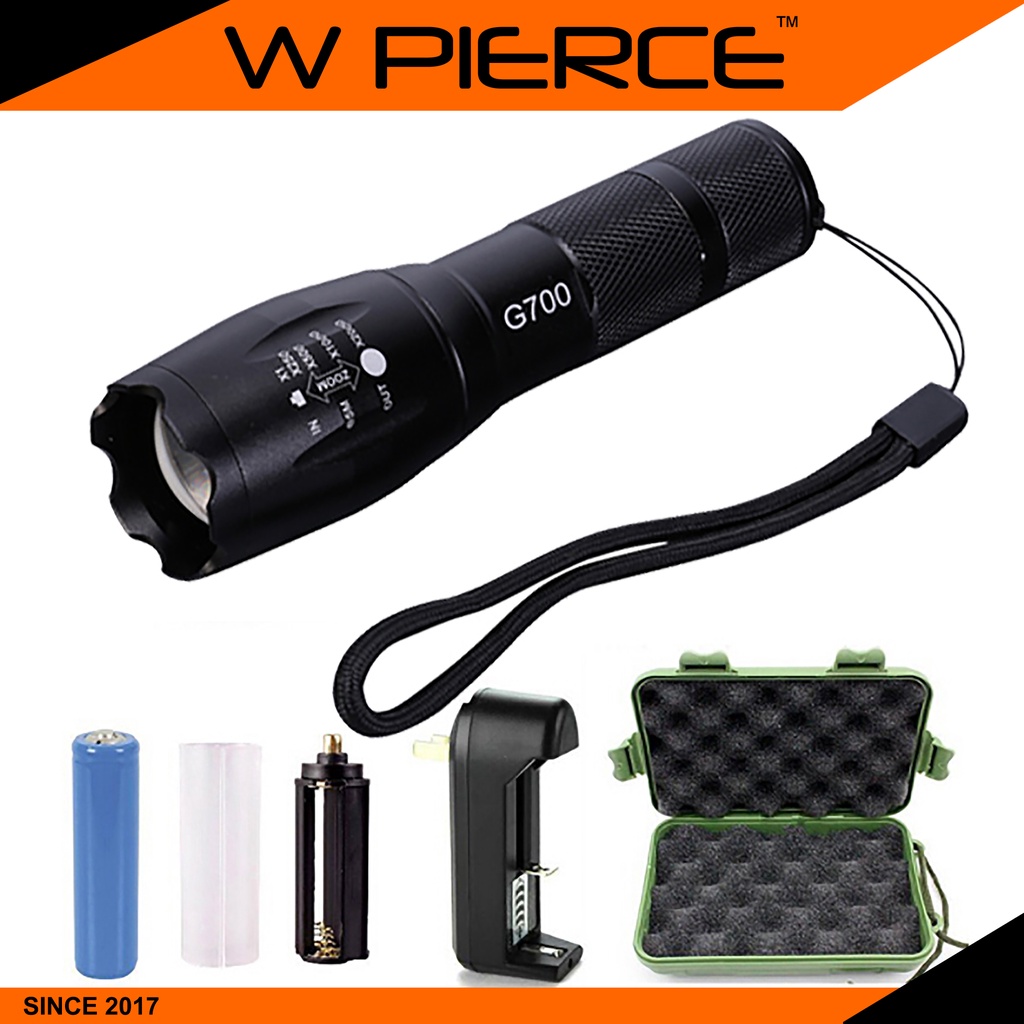 High Lumens Ultra Bright 5 Modes XML T6 Rechargeable LED Torch ...