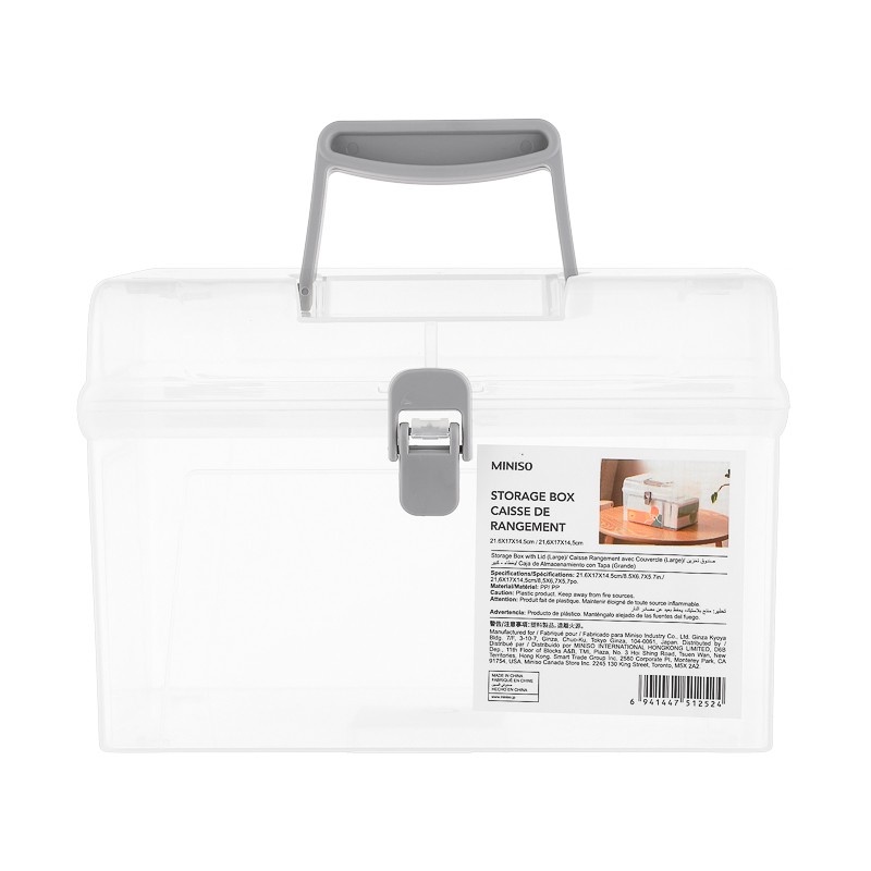 Miniso Storage Box with Lid Large Small Long Container Organizer ...