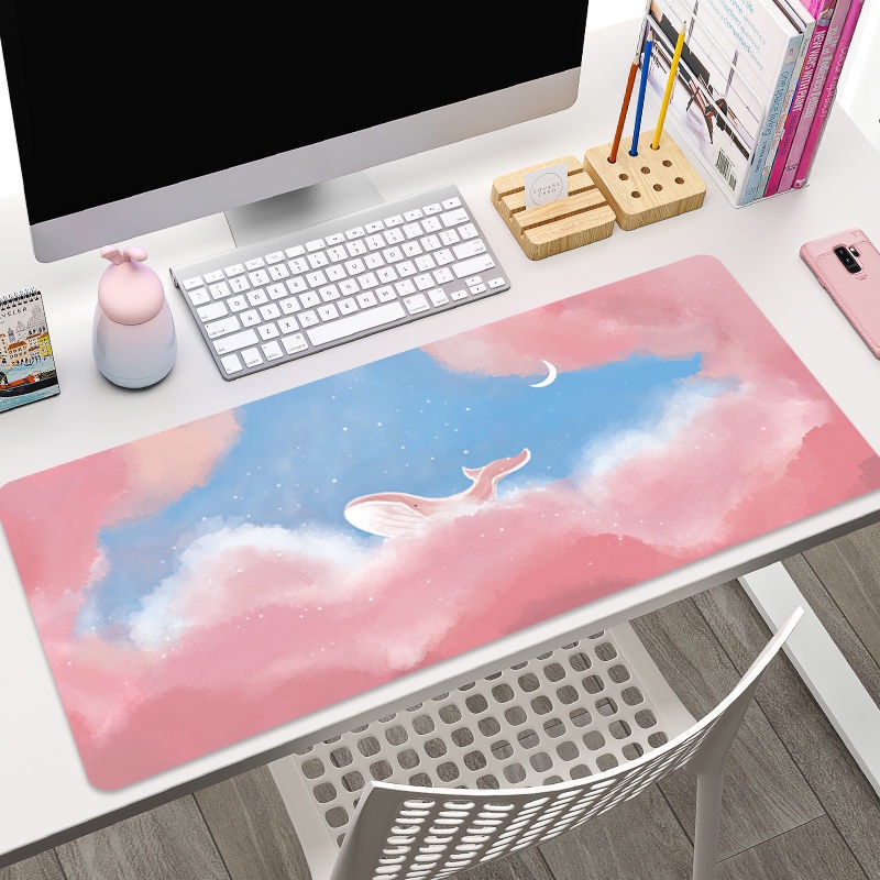 Long Mouse Pad with Cartoon Lighted Color Landscape Painting Girls-like ...