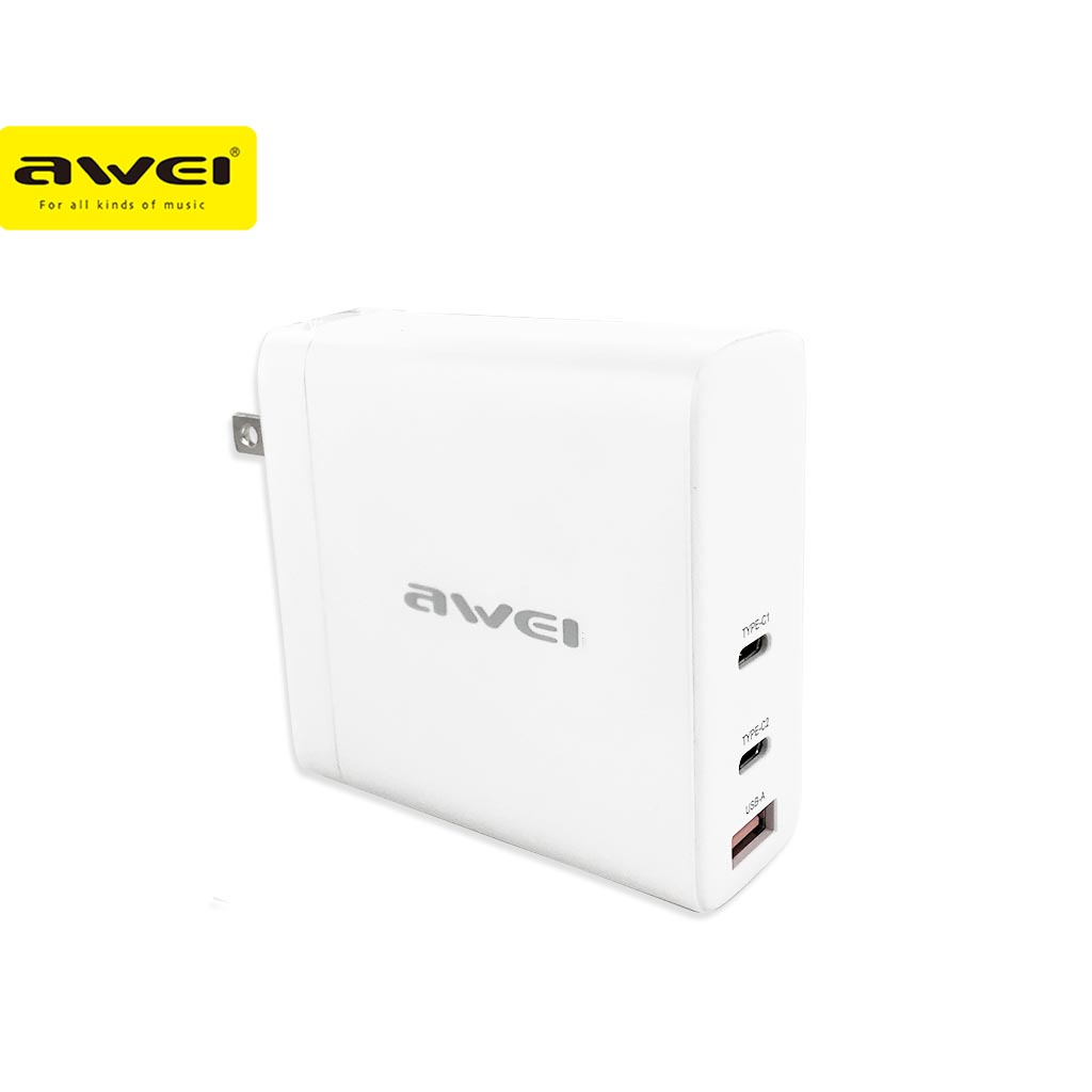 Awei PD21 US Plug PD 140W GaN Wall Charger 3 Ports QC Quick Charger USB ...