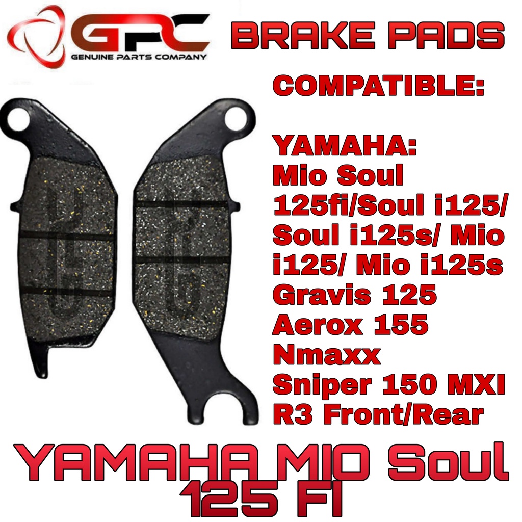 GPC Brake Front Pads for YAMAHA Mio Soul 125 fi, Soul125, Soul i125 ...