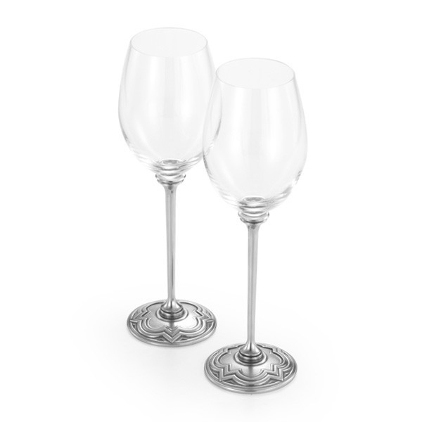 Royal Selangor- Cartouche Red Wine Glass Pair ( Wine Glass / Pewter ...