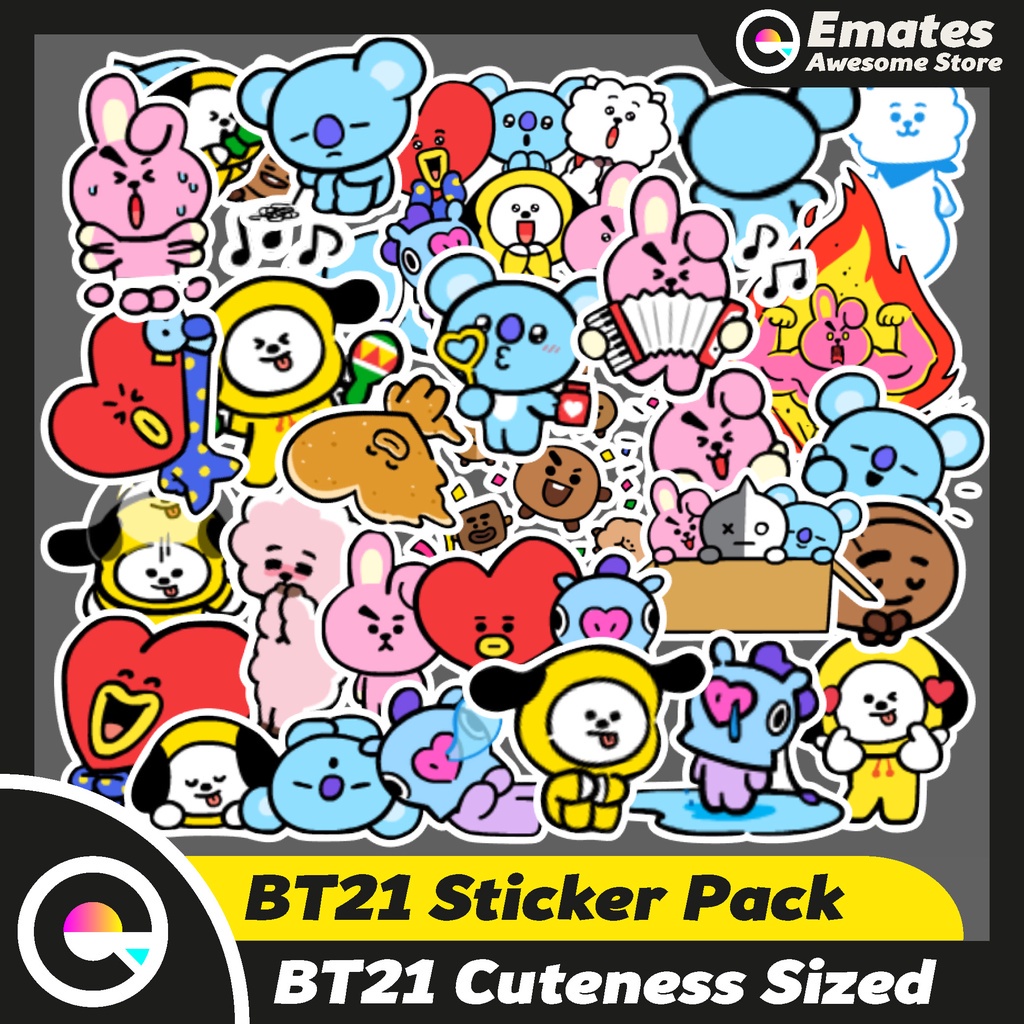 TUMBLR (24Pcs) Bt21 Cuteness Size Sticker BTS Sticker BT21 Jungkook ...