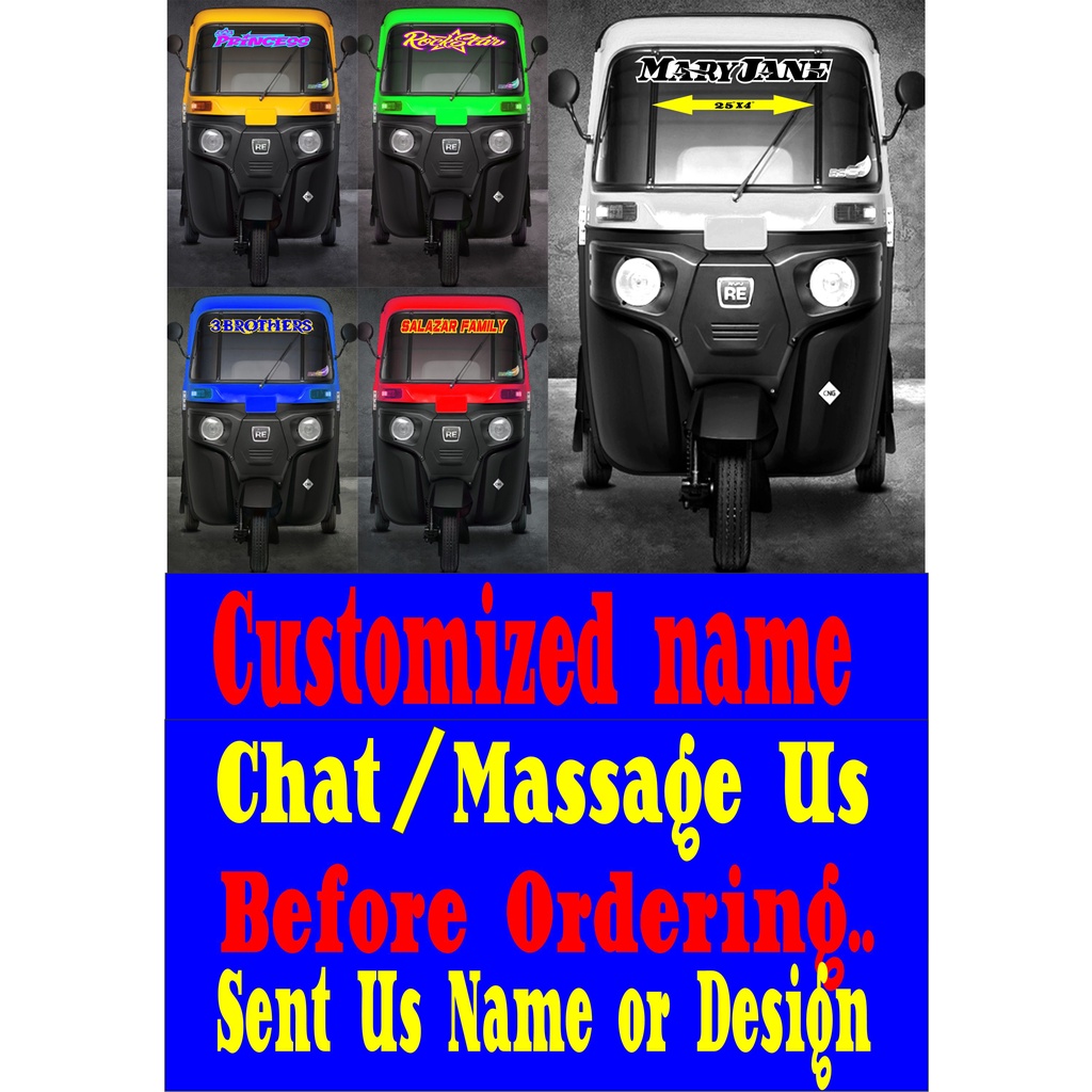 CUSTOMIZED NAME FOR YOU BAJAJ RE, PAGGIO,TVS KING | Shopee Philippines