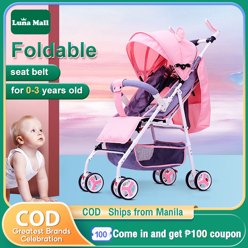 Luna Lightweight folding stroller Stroller-style stroller can sit and ...