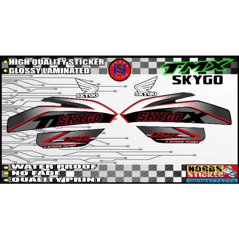 SKYGO 125 tmx style decals sticker with random freebies | Shopee ...