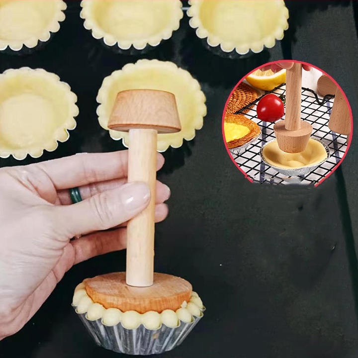 Wood Egg Tart Pusher Double Side Tart Tamper Pastry Pusher Wooden ...