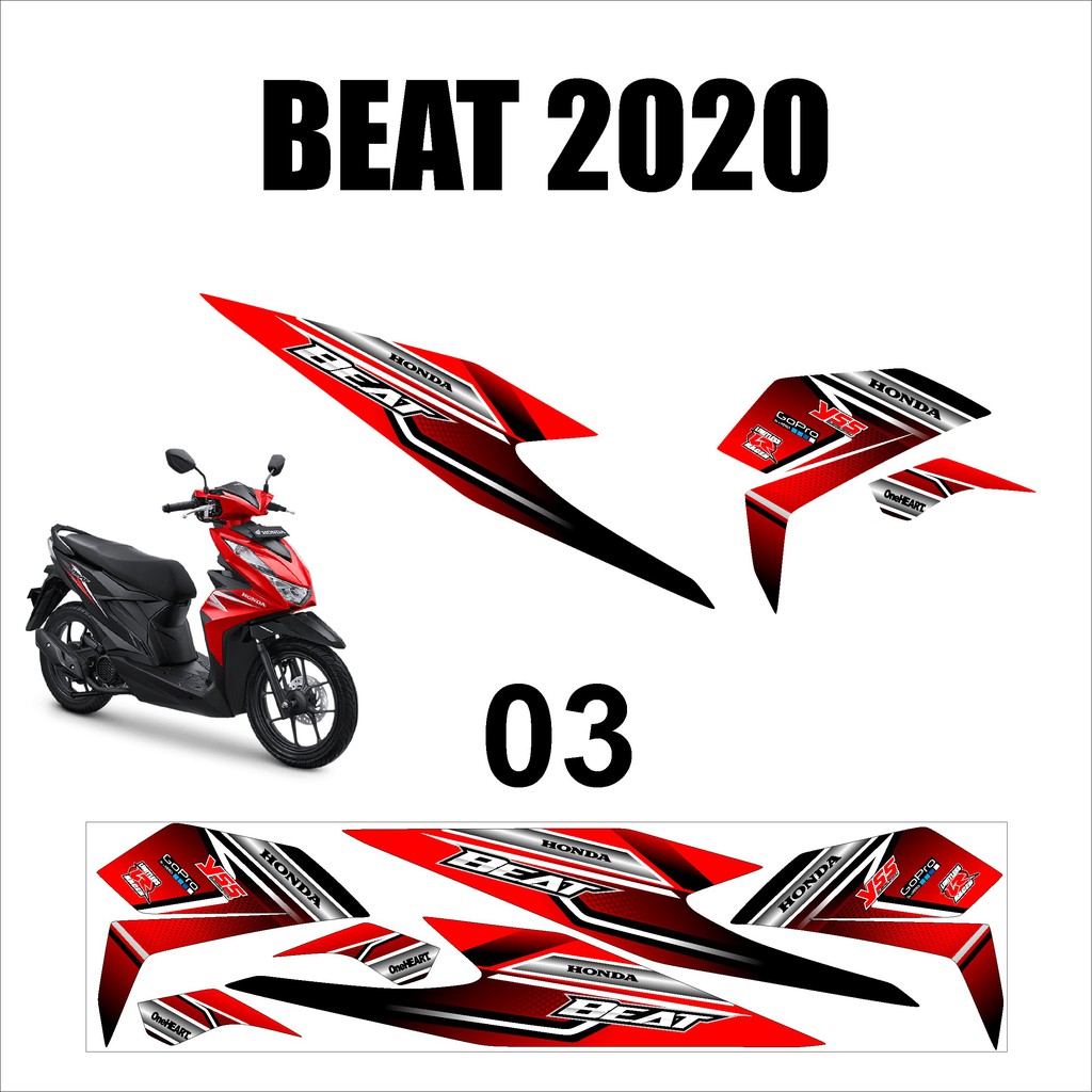 Sticker STRIPING BEAT Fi 2020/ Variation Of HONDA BEAT Fi 2020 Motorcycle Trim NEW Design RACING ...