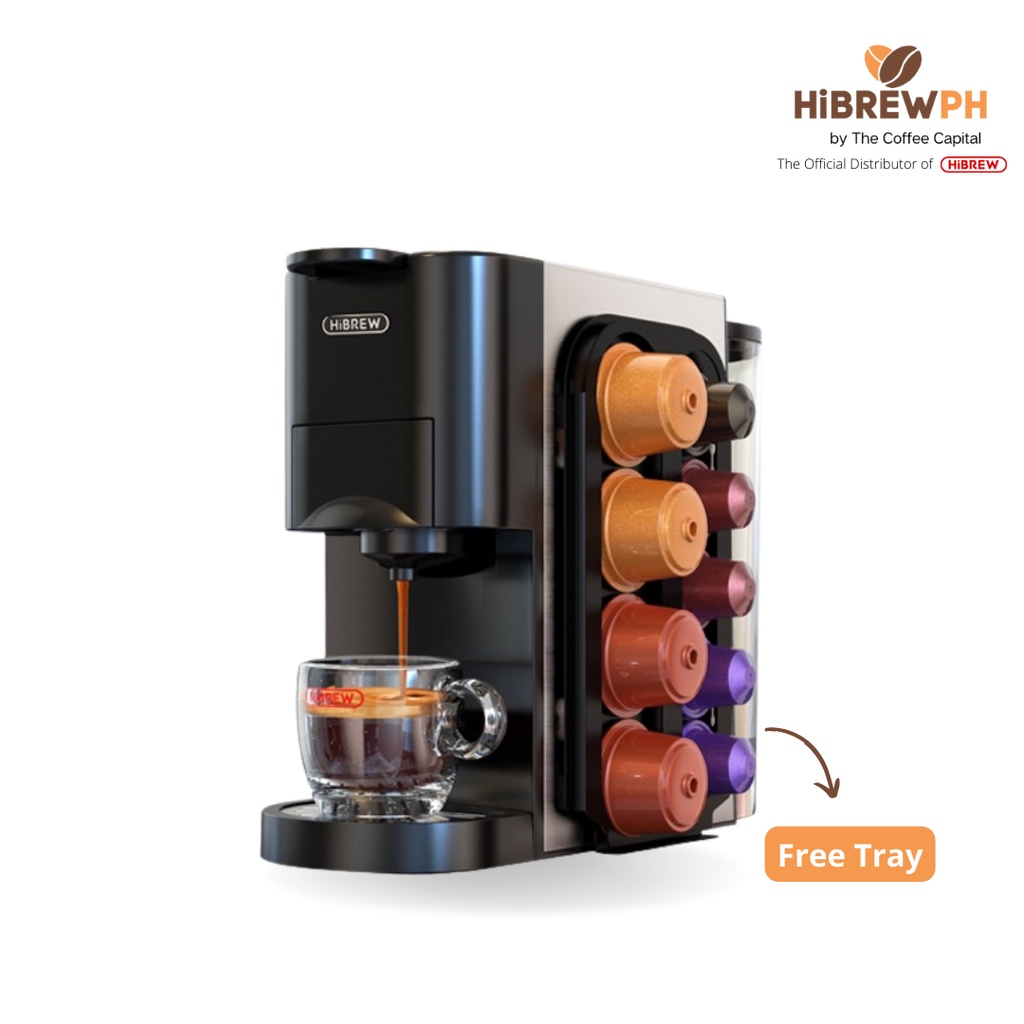 Hibrew 5 In 1 Capsule Coffee Machine Espresso Compatible for NS DG Kcup Ground Pods Hot/Cold ...